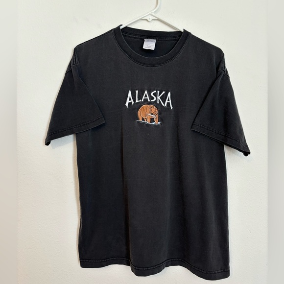 Teemax | Shirts | Vintage 9s Y2k Sun Faded Worn Alaska Embroidered Bear ...